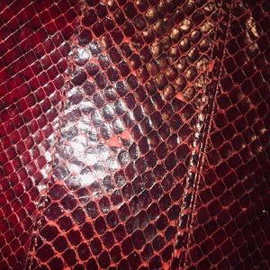 Vintage | Bags | Vintage Blood Red Snake Skin Clutch | Poshmark